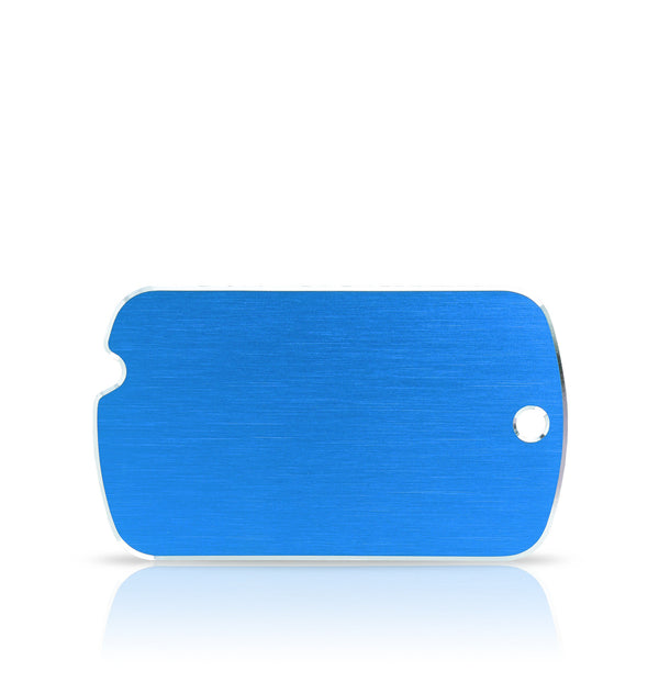 TaggIT Engraving Hi-Line Blue Identity iMarc Aluminum Military Tag