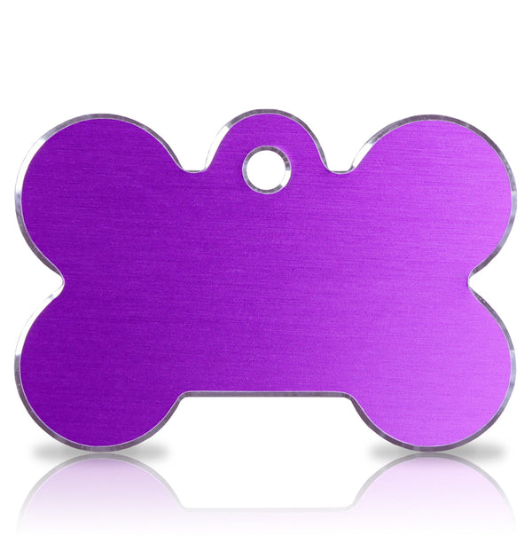 TaggIT Engraving Hi-Line Purple Large Bone Aluminium iMarc Pet Tag