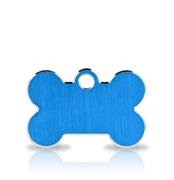 TaggIT Engraving Hi-Line Blue Small Bone Aluminium iMarc Pet ID Tag